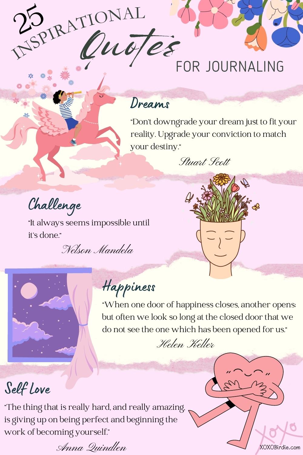 25 Inspirational Quotes For Journal Writing - XOXO Birdie